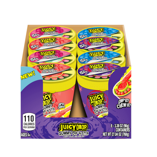 Juicy Drop Dip Stix Cup Gummy Candy 8ct. | Frank Silva & Sons