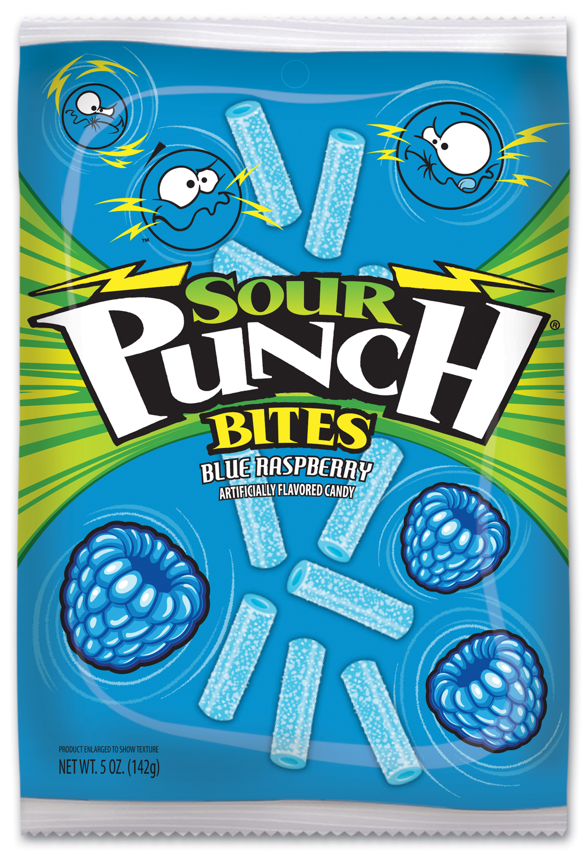 Sour Punch Bites Blue Raspberry Peg Bag 12/ 5oz | Frank Silva & Sons
